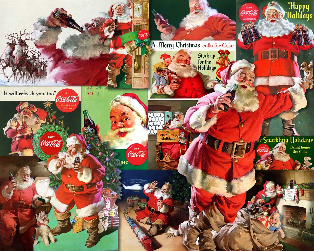 Collage of santa claus images | Jigsaw King