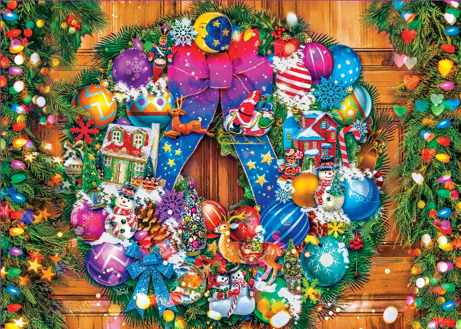 Colorful Christmas wreath decoration | Jigsaw King